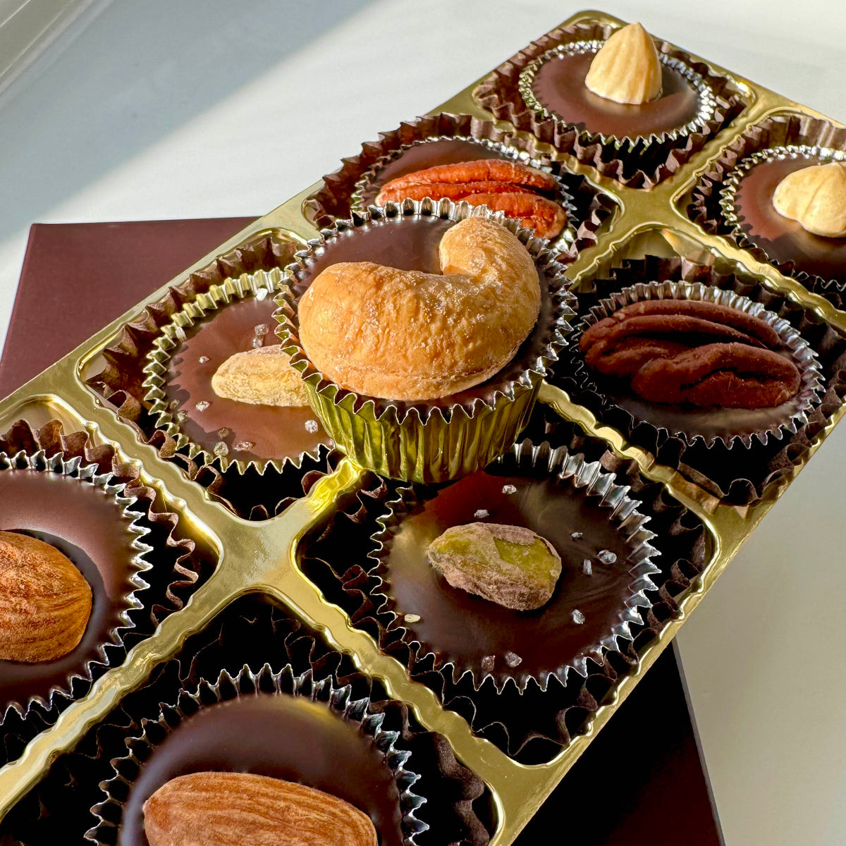 Dark Chocolate Nut Cluster Pucks (Box of 10) – Sciascia Confections